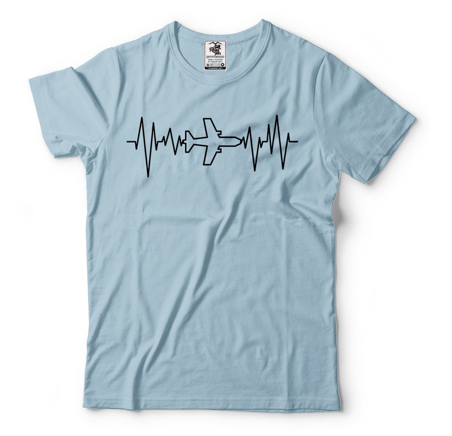Airplane T-shirt Funny Pilot Pulse Gift for Him Aviation Day - Etsy