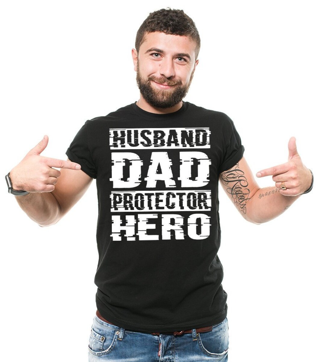Husband Dad Protector Hero T-shirt Gift for Him Father's Day Gift T ...