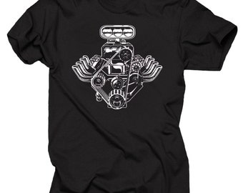 Car Engine T-shirt Mechanic Muscle Car Street Racing Cool T-shirt - Etsy