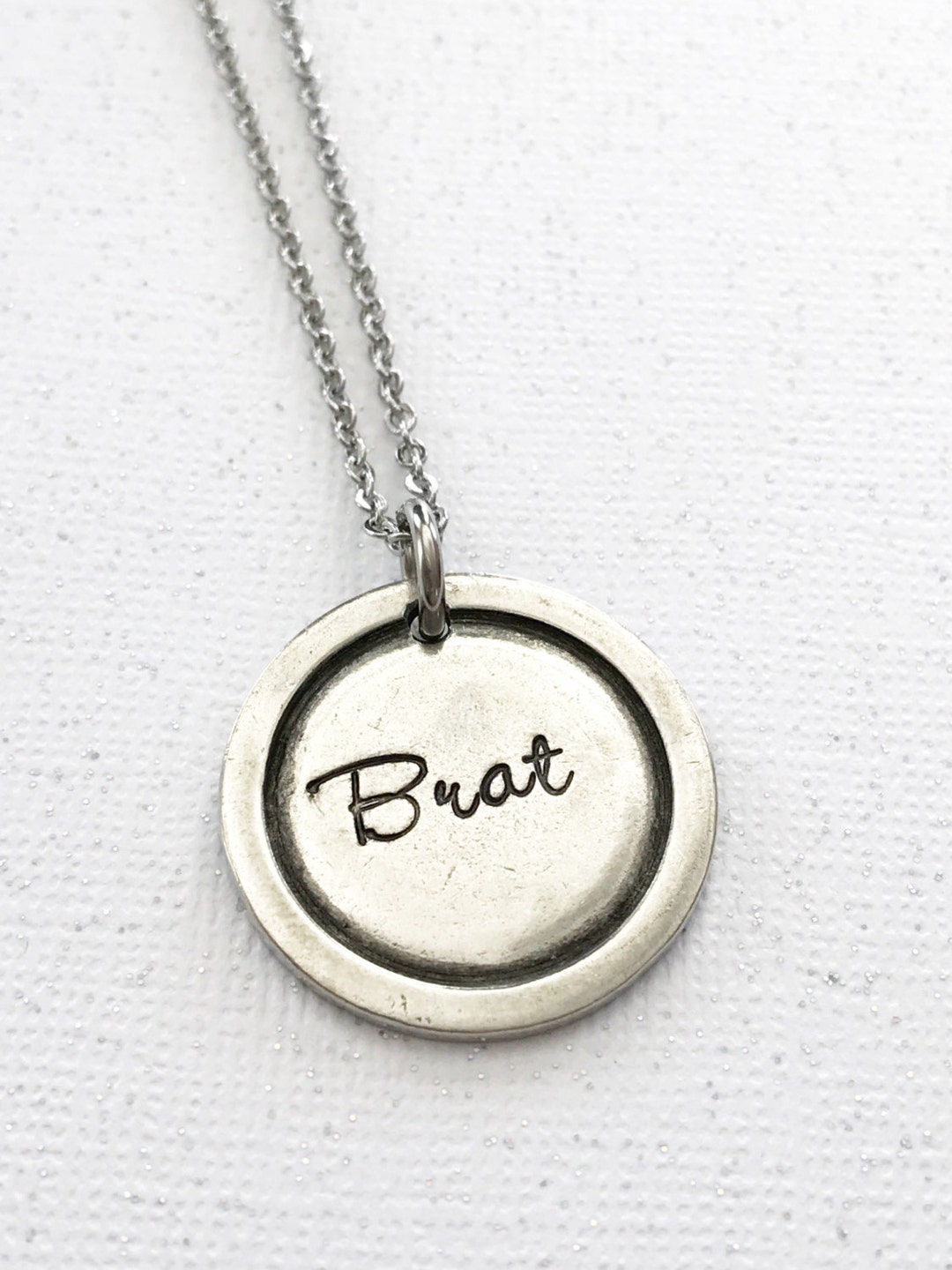 Personalized Gift brat Necklace Hand Stamped Necklace - Etsy