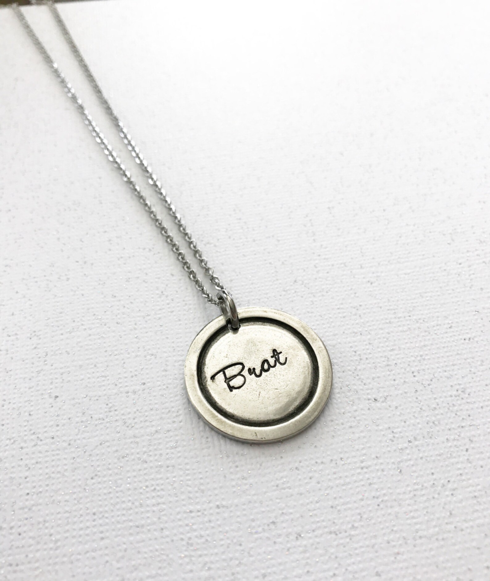 Personalized Gift brat Necklace Hand Stamped Necklace | Etsy