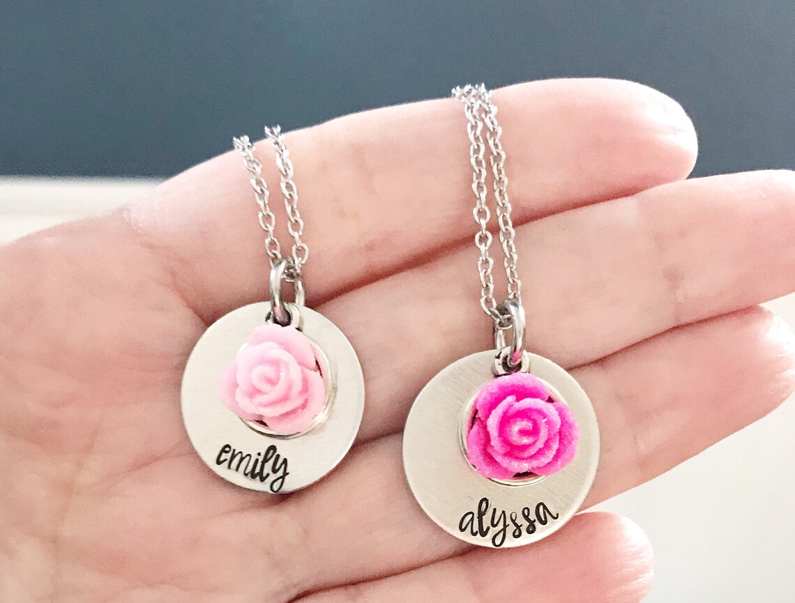 Girl's Necklace Name Necklace Hand Stamped Necklace - Etsy