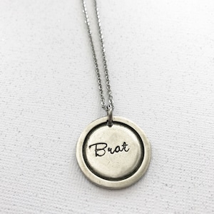 Personalized Gift brat Necklace Hand Stamped Necklace - Etsy