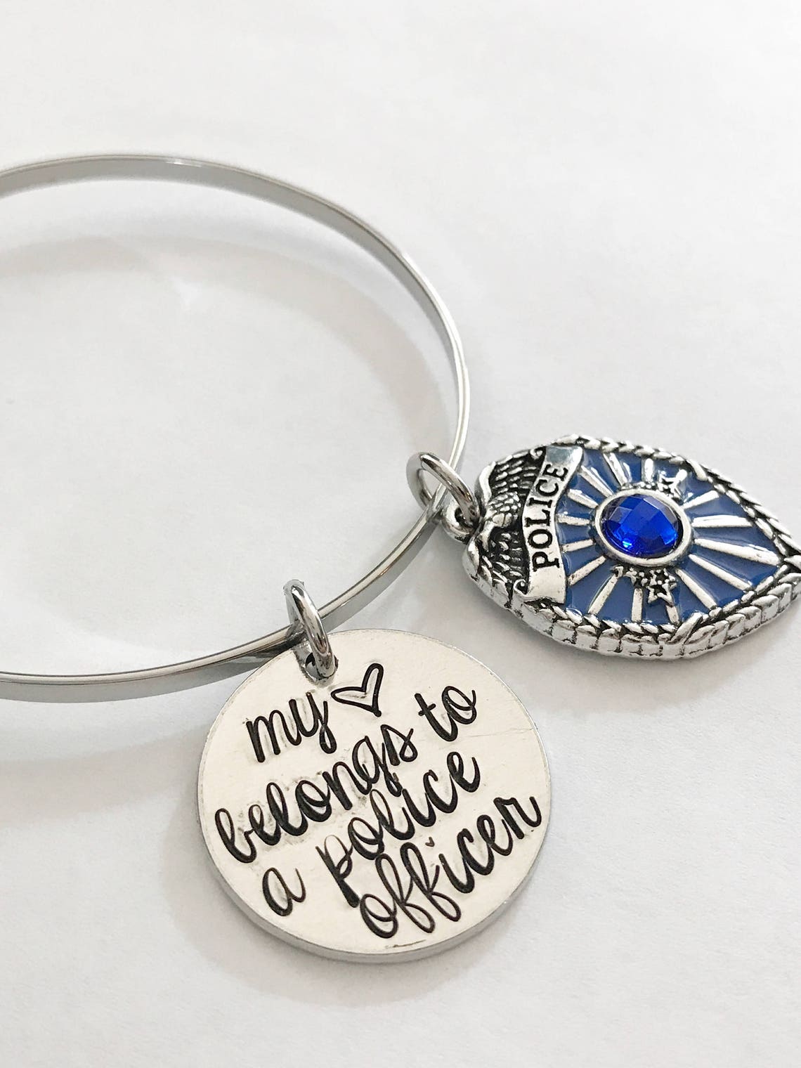 Police Badge Jewelry Hand Stamped Bracelet Badge Jewelry - Etsy