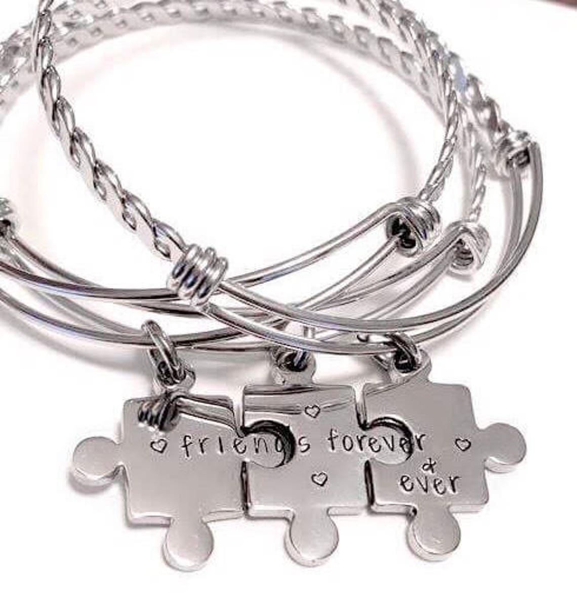 Three Best Friends Best Friend Bracelets Hand Stamped | Etsy