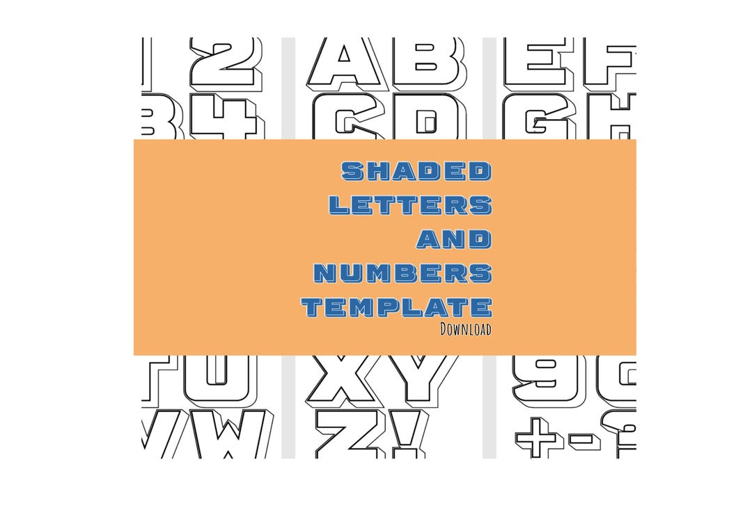 3” Shaded Letters and Numbers PDF Pattern Digital Download for Fabric ...