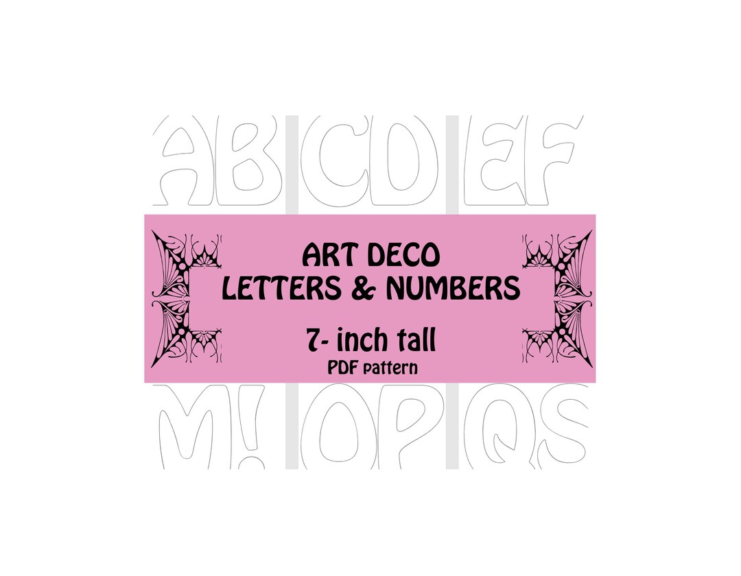 7” Letters and Numbers Pdf Pattern Digital Instant Download Art Deco - Etsy