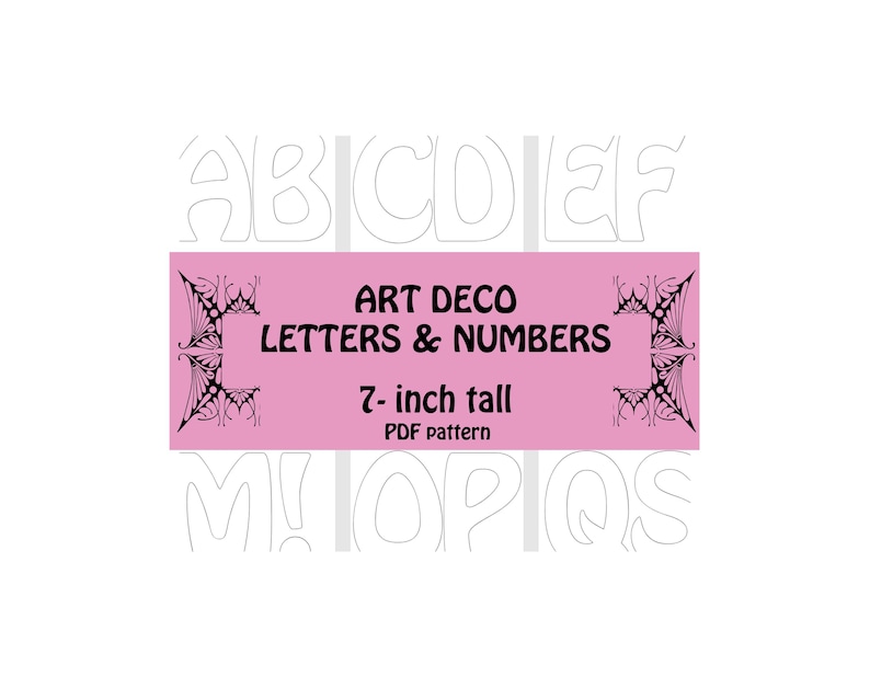 7 Inch Letters and Numbers Pdf Pattern Digital Instant Download: Art ...