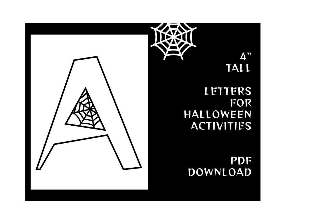 4” Alphabet Pattern Printable PDF Instand Download: Halloween Spiderweb ...