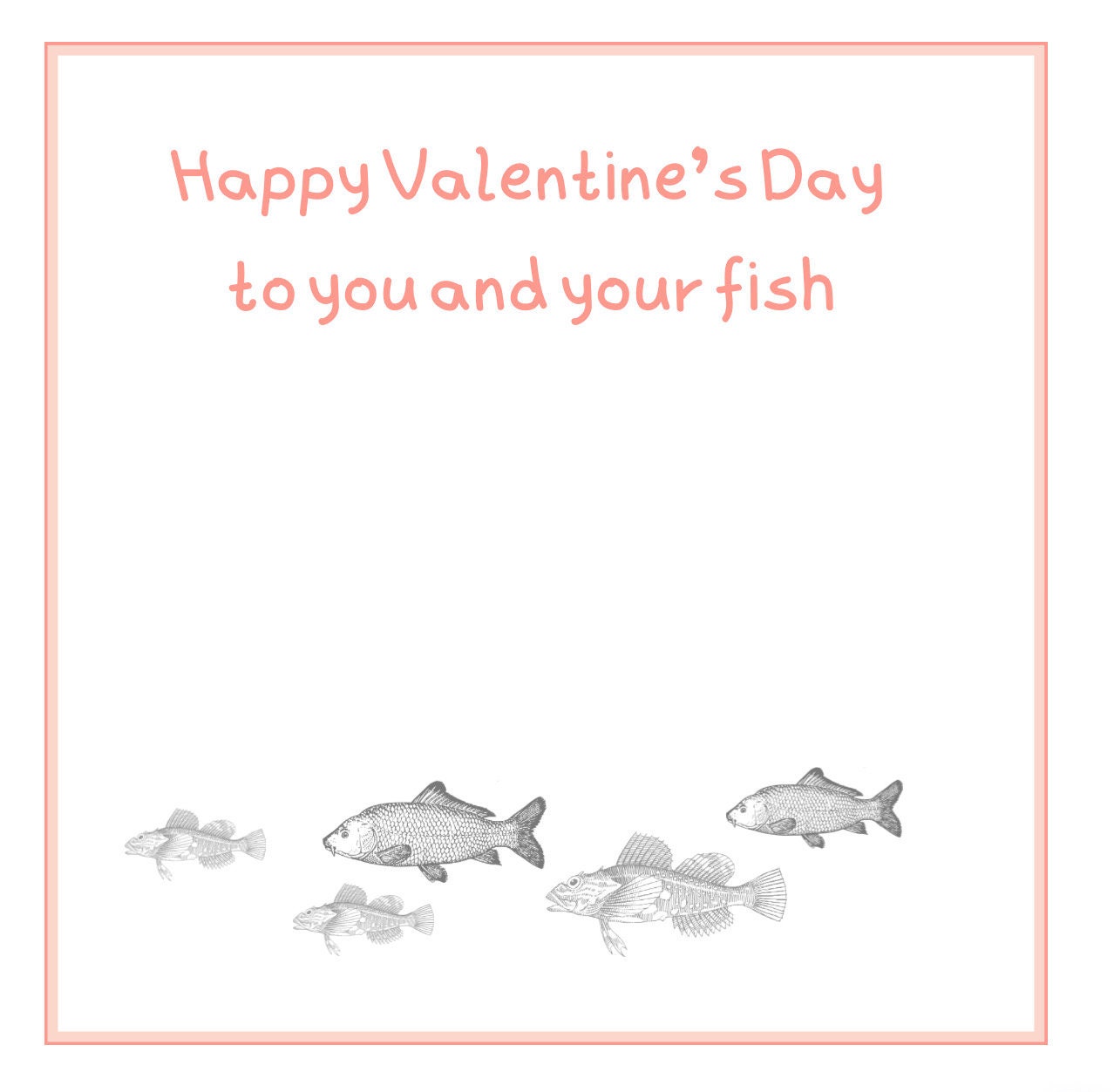 Fish Valentine Card Printable Downloadable - Etsy