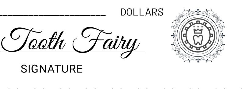 Tooth Fairy Check Printable Cheque Editable Downloadable - Etsy