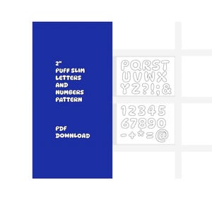 2” Printable Letters Numbers PDF Pattern Digital Download: Puff Slim ...