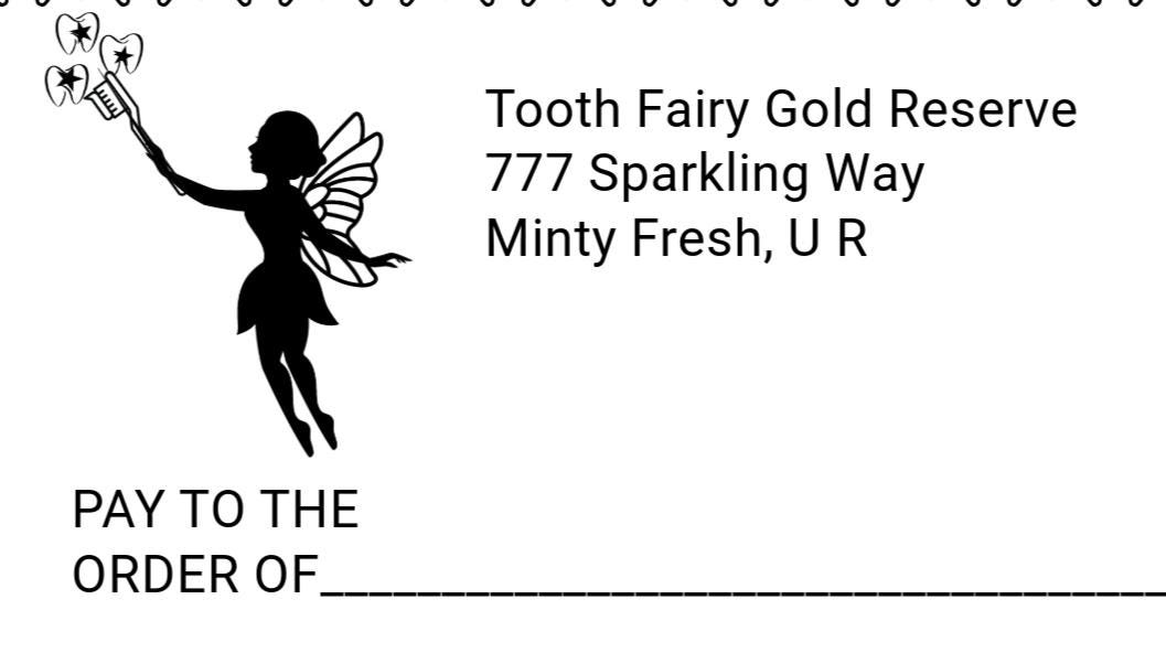 Tooth Fairy Check Printable Cheque Editable Downloadable - Etsy