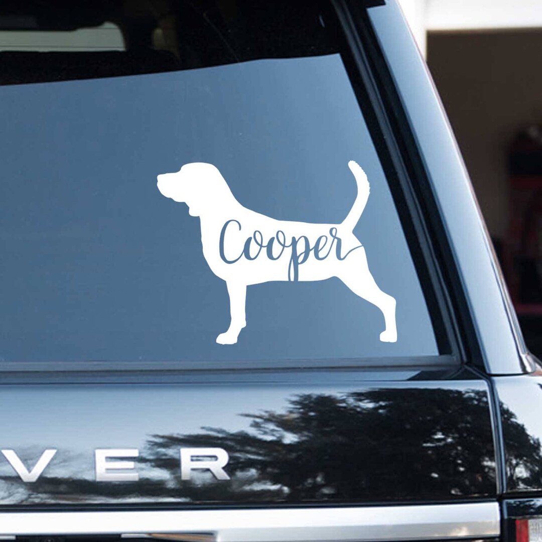 Beagle Decal - Beagle Vinyl Car Decal - Beagle Custom Name Decal - Etsy