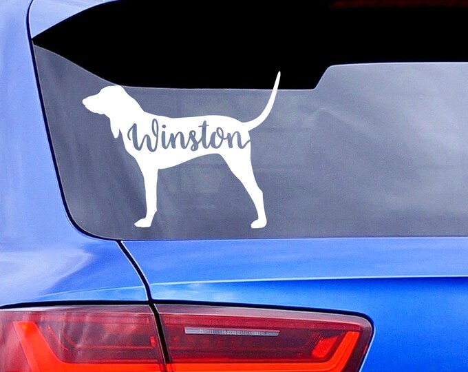 Custom Hound Decal - Coonhound Vinyl Decal With Name Inside - Coonhound ...