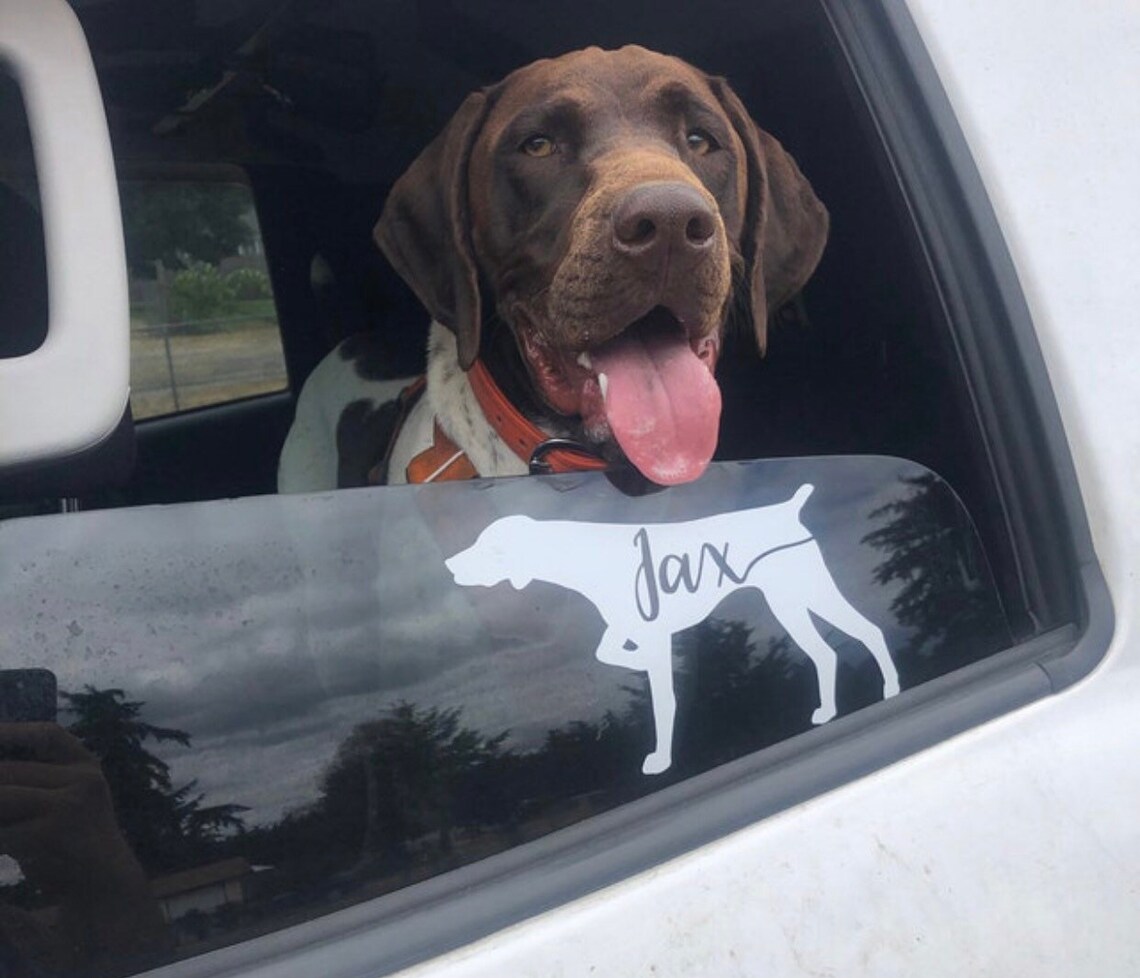 German Shorthaired Pointer Vinyl Decal With Custom Name GSP | Etsy