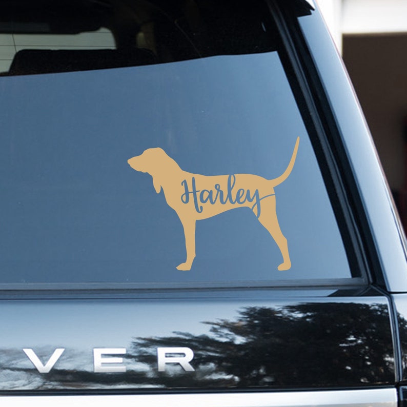 Custom Hound Decal Coonhound Vinyl Decal With Name Inside - Etsy