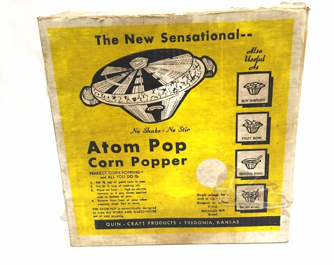 Atom Pop Corn Popper With Cup and in Original Box - Etsy