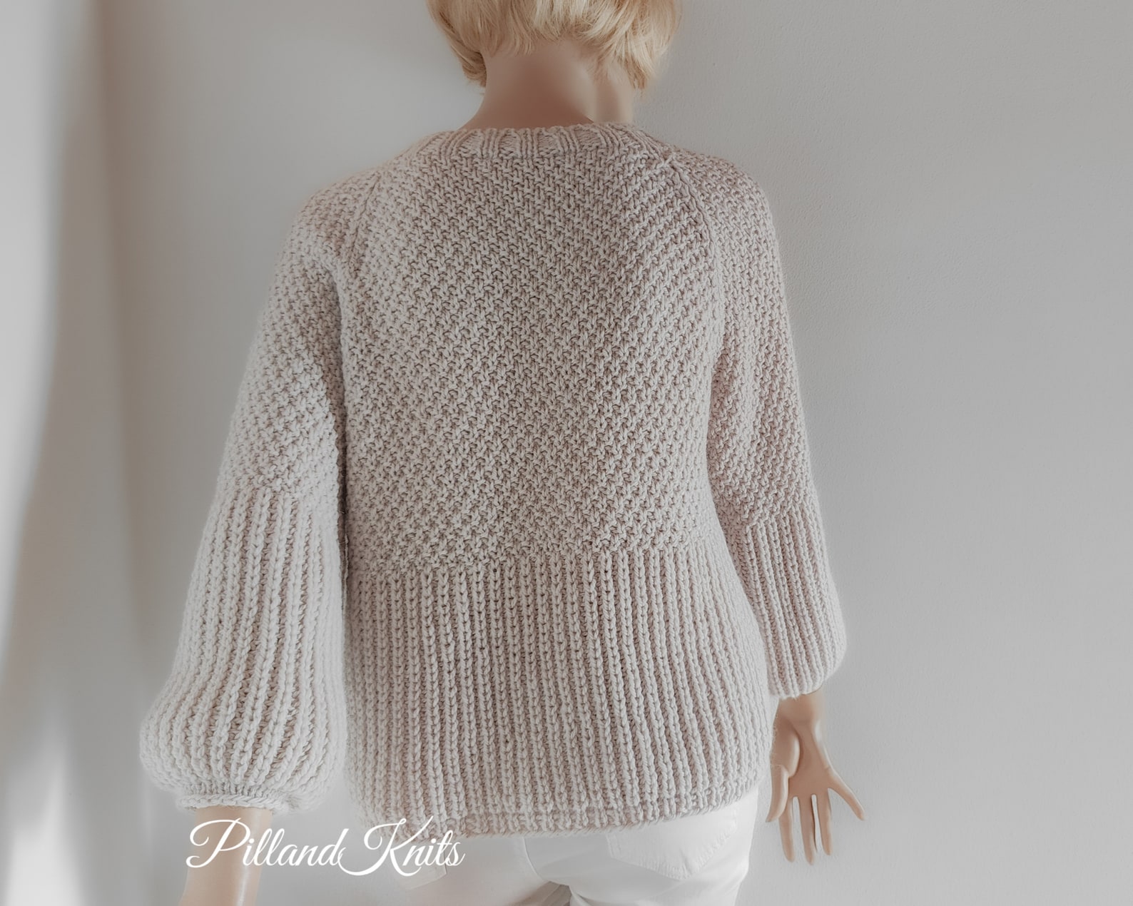 Puff Sleeve Cardigan Pattern Three Quarter Balloon Sleeve Jacket PDF ...