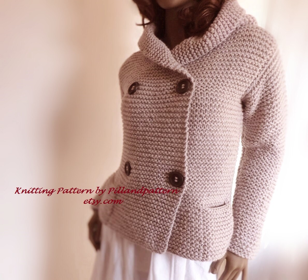 Knitting Pattern Hooded Womens Jacket Sweater Easy Knit Digital PDF ...