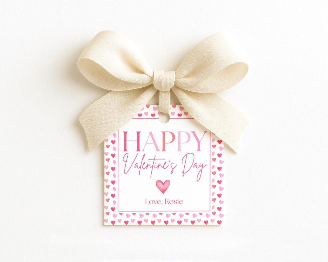 HAPPY Valentine's Day Gift Tag, Editable (instant Digital Download) # ...