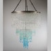 Sea Glass Chandelier Lighting Ceiling Fixture Beach Glass Coastal Decor ...