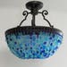 Sea Glass Chandelier Lighting Fixture Beach Glass Ceiling Fixture Flush ...
