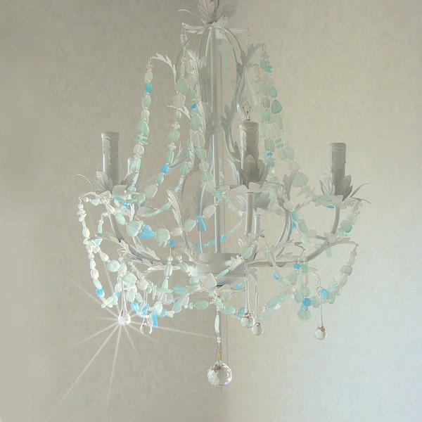 Sea Glass Chandelier Lighting - Etsy