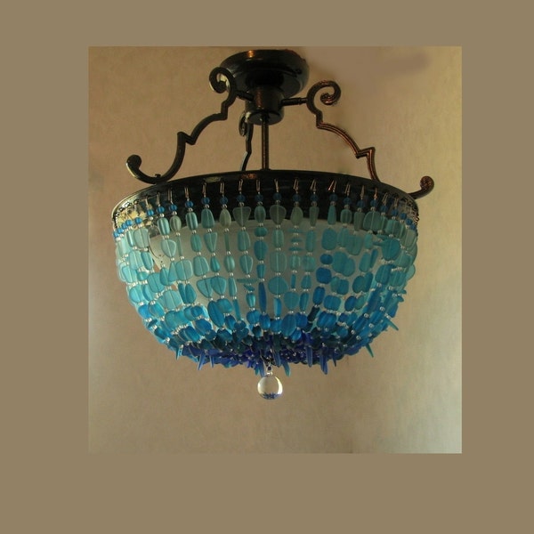Sea Glass Chandelier Lighting - Etsy