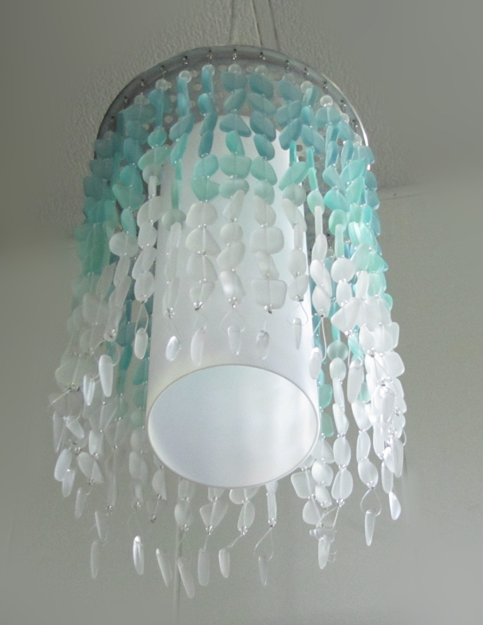 Sea Glass Pendant Light Mini Pendant Hanging Light Fixture Etsy