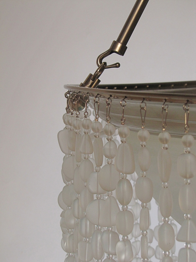 Sea Glass Chandelier Lighting Ceiling Fixture Beach Glass Coastal Decor ...