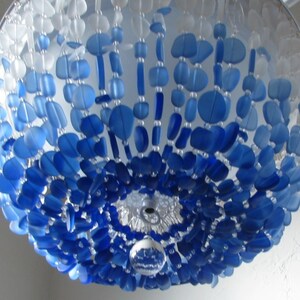 Sea Glass Chandelier Lighting FLUSH MOUNT Ceiling Light Fixture Coastal ...
