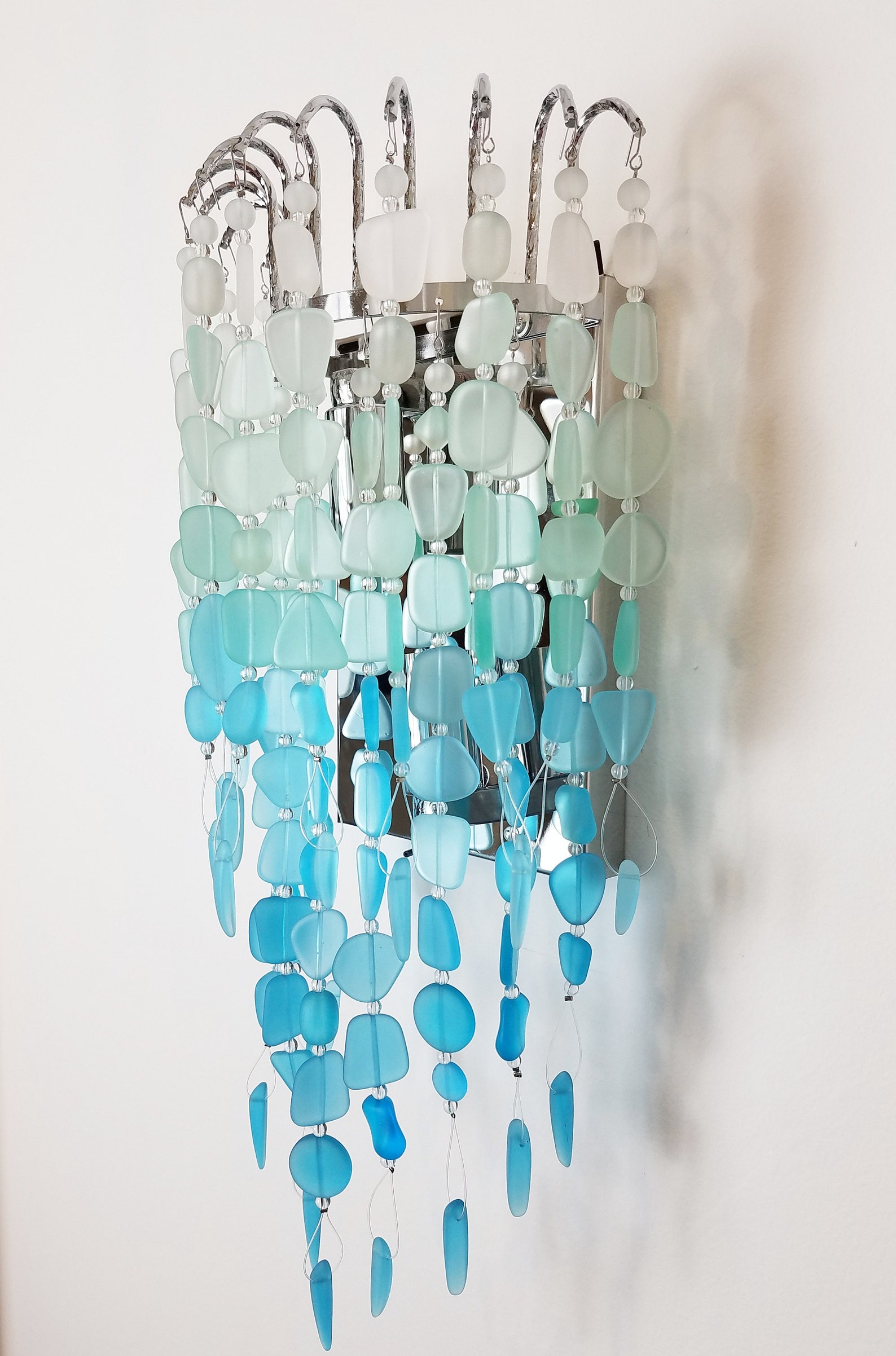 Sea Glass Wall Sconce, Coastal 2-light Fixture, Anastasia Island - Etsy