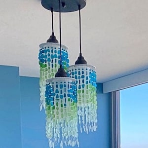 Sea Glass Pendant Light Mini Pendant Hanging Light Fixture Kitchen ...