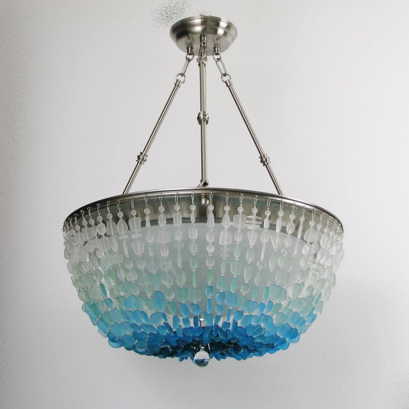 Sea Glass Chandelier Lighting - Etsy