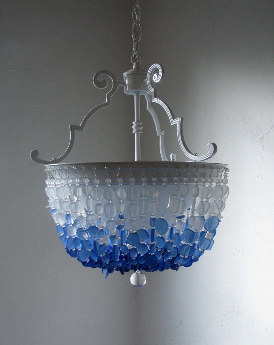 Sea Glass Chandelier Lighting FLUSH MOUNT Ceiling Light - Etsy
