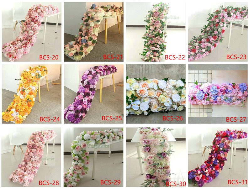 Floral Flower Runner Blush Pink Rose Greenery Wedding Flower - Etsy