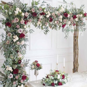 Lush Greenery Eucalyptus Artificial Flower Row Arrangement Wedding Arch ...
