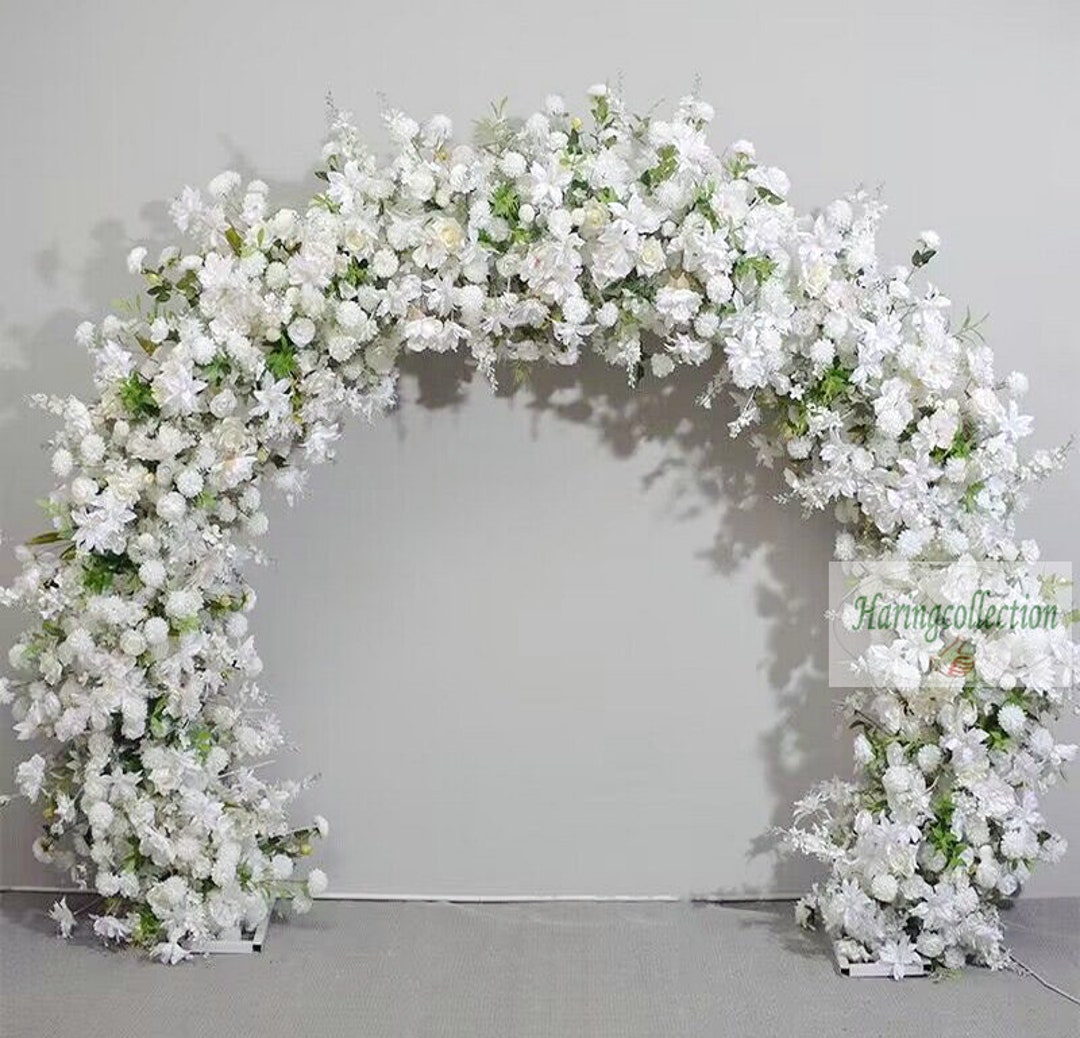 White Flower Arch Wedding U Shape Arches for Ceremony Flower Backdrop ...