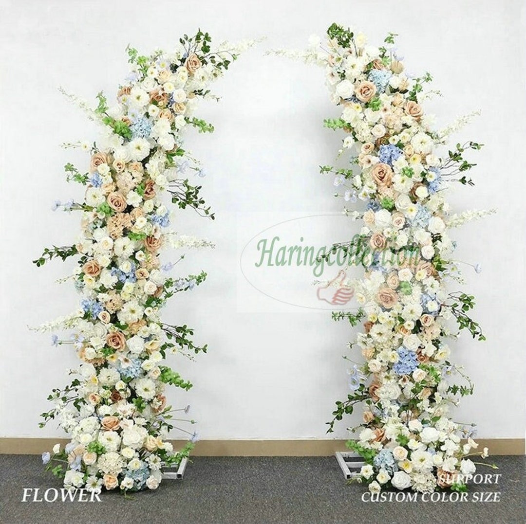 Yellow and White Wedding Archway Flower Greenery Corner Swag, Outdoor ...
