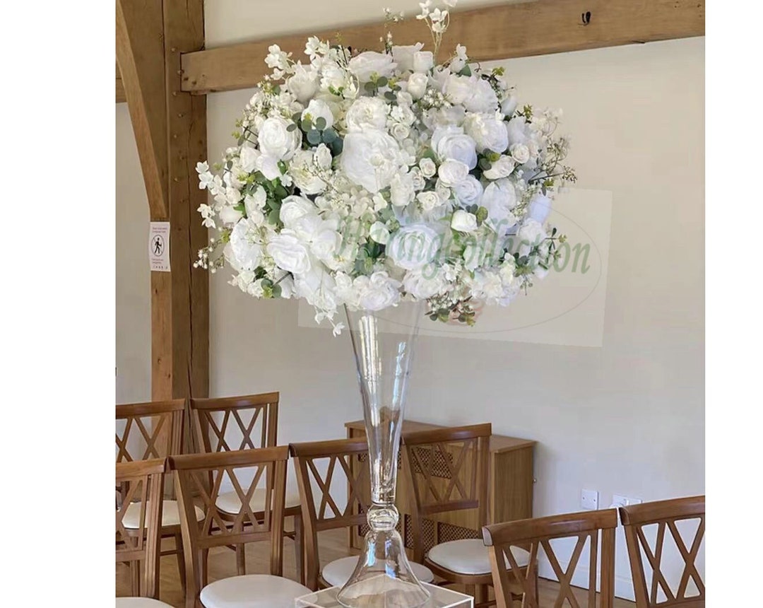 White Flower Centerpiece Artificial Flower Centerpiece Flower Ball ...