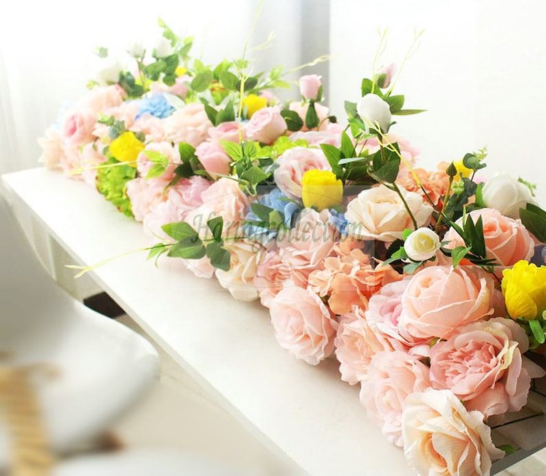 Passionate Rose Flower Garland Wedding Reception Table - Etsy