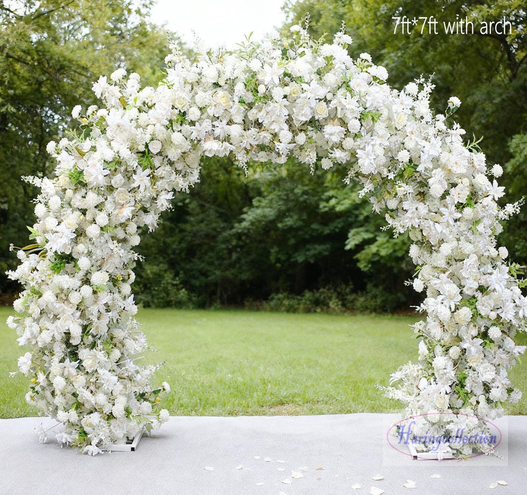 White Wildflower Wedding Arch: Artificial Floral Rustic Arbor Decor - Etsy