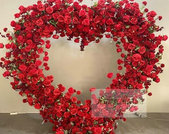 White Heart Shaped Flower Row Flower Stand Set Flower Arrangement ...