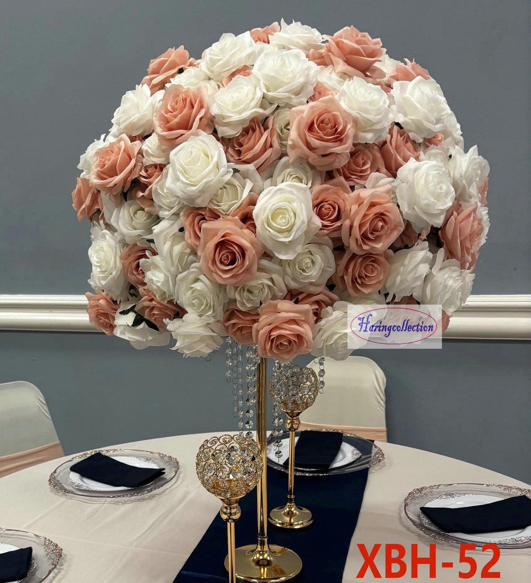 Cream Pinky Cedar Roses Wedding Centrepieces Table Dinner Flower ...
