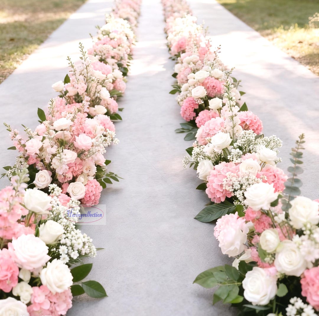 Baby Pink and White Tall Snapdragons Fairy Wedding Aisle Arrangement ...