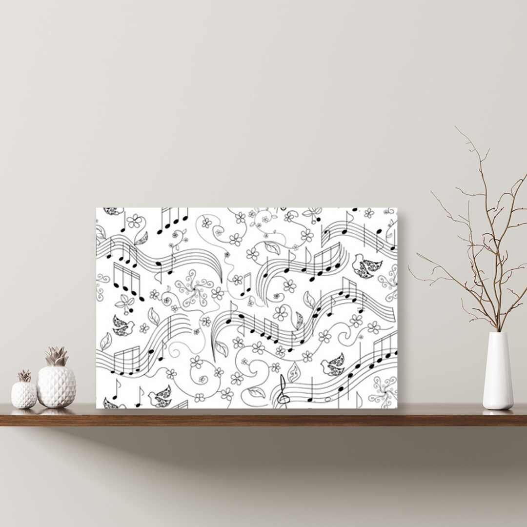 Musical Note Pattern Canvas Print Wall Art | Décor for Home & Office ...