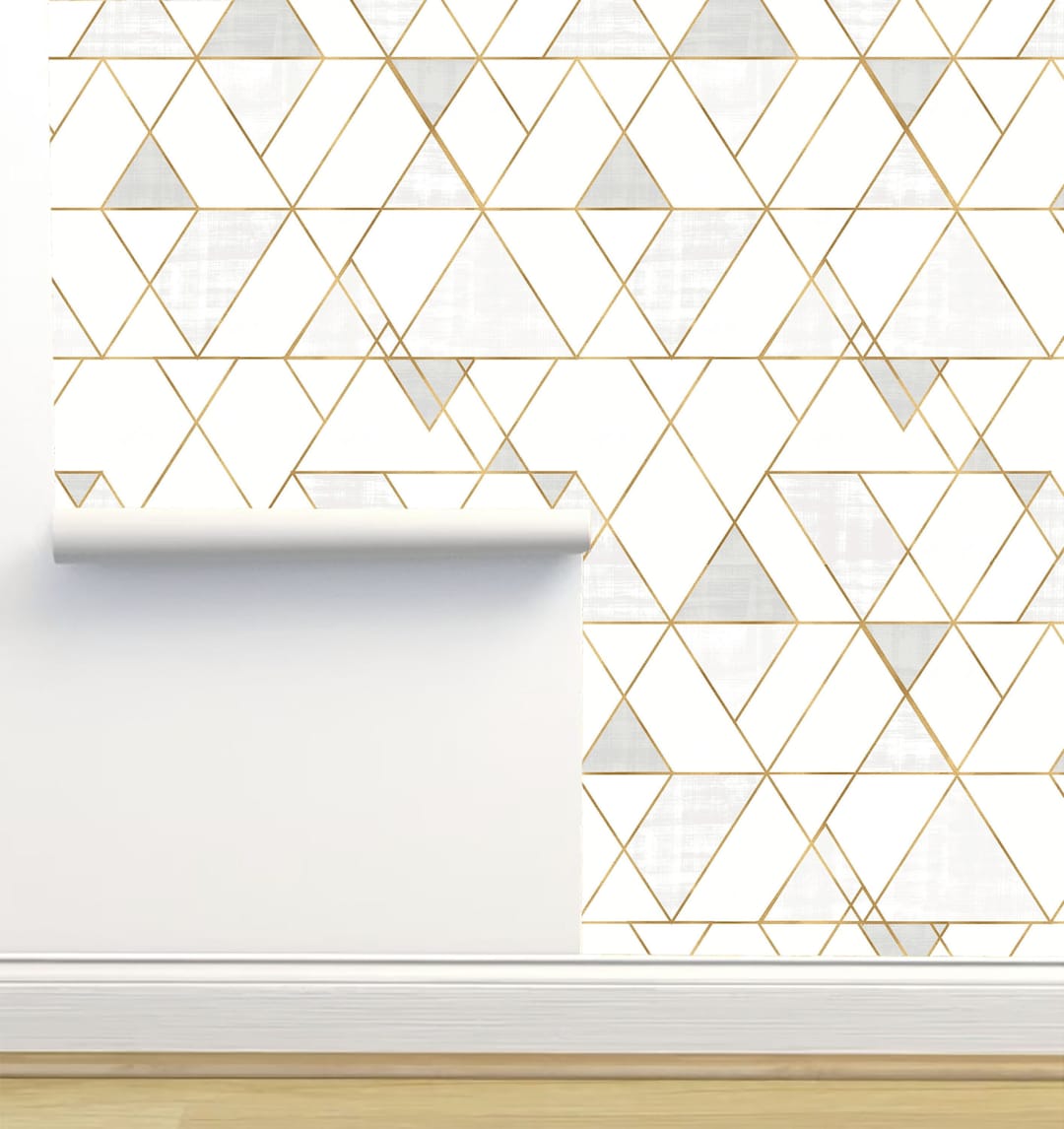 Mod Triangles Peel and Stick Removable Luxury Art Deco Wallpaper by ...