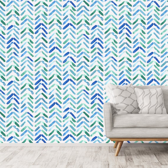 Pink And Blue Chevron Wallpaper