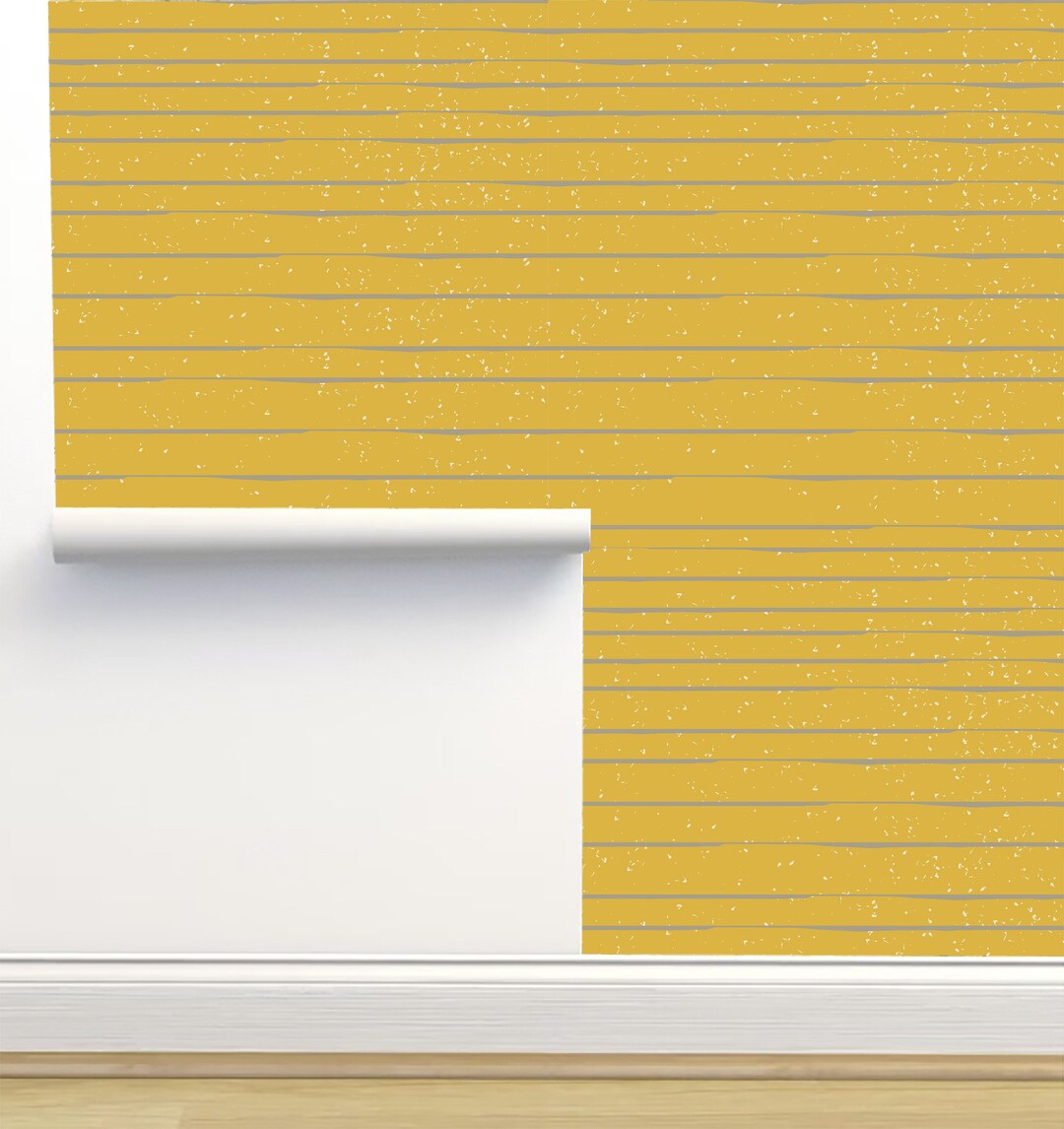 Texture Lines Yellow Peel & Stick Wallpaper by Monor Designs Home Decor ...